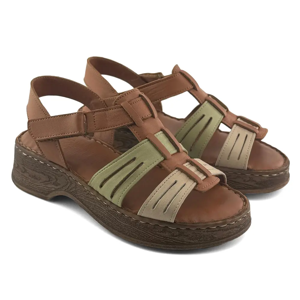 Mona Shoes Ženske sandale, Kožne, Braon