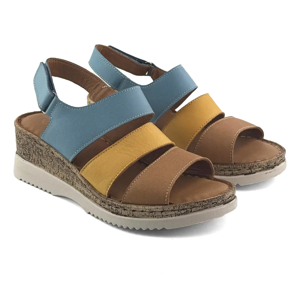 LP Fashion Ženske sandale, Kožne, Braon-plave