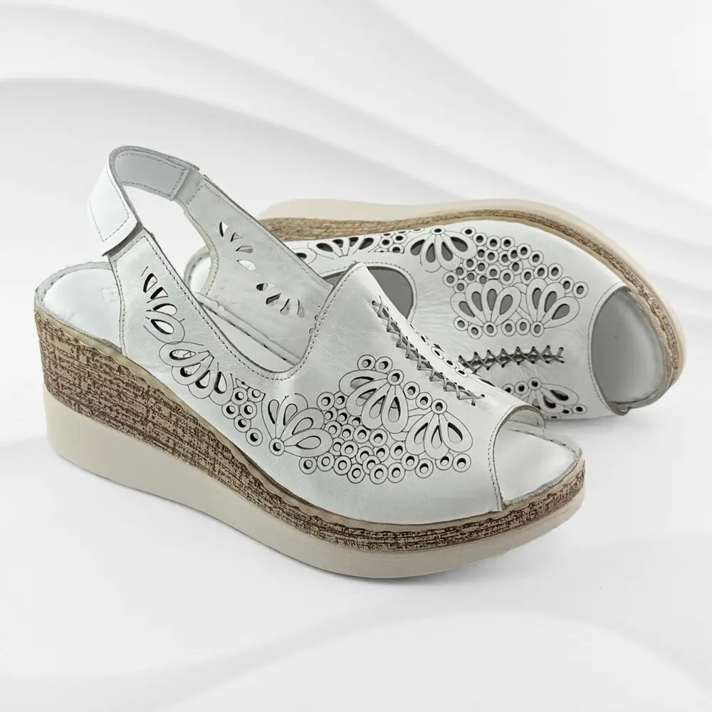 LP Fashion Ženske kožne sandale, Bele