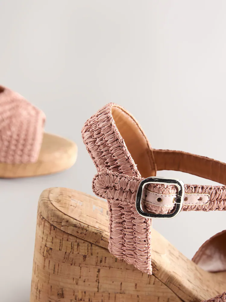 Rozo - Forever Comfort® Round Toe Crochet Cork Cipele sa punom petom