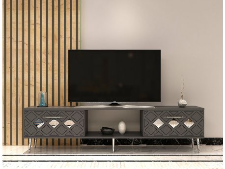 HANAH HOME TV polica Dome Anthracite Silver