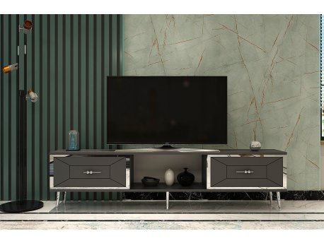 HANAH HOME TV polica Arno Anthracite Silver