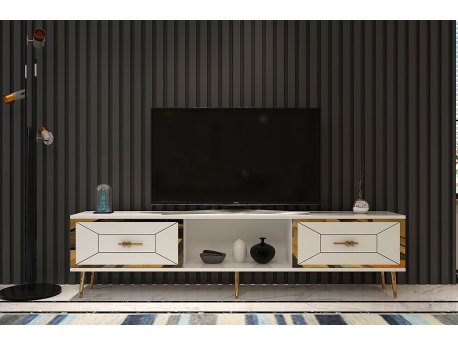 HANAH HOME TV polica Arno White Gold