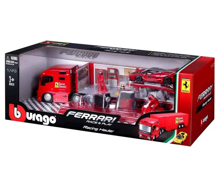 Burago Toi Burago Ferrari trkački šleper komplet