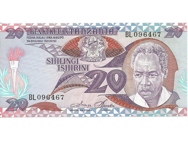 Tanzania 20 shilingi 1986. UNC