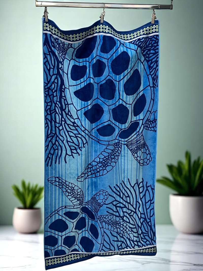 Plažni Peškir Sea Turtle – 100% Pamuk, 100 x 184 cm