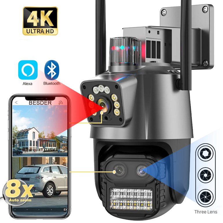Sigurnosna Dual kamera za video nadzor sa AI detekcijom i noćnim senzorom