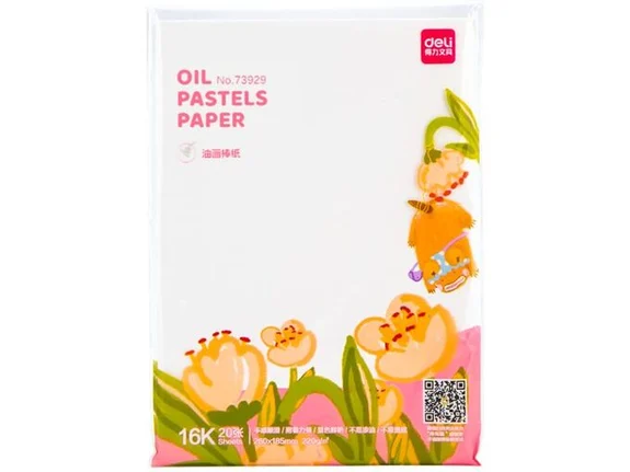 Deli Papir za crtanje uljanim pastelima A4 - 20 Lista - beli 73929