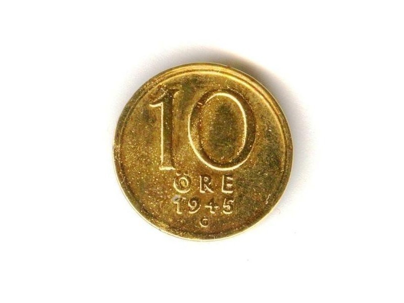 Svedska 10 ore 1945 G aUNC