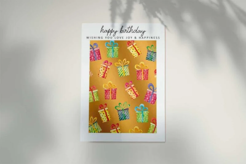 Čestitka “Happy Birthday – Wishing you love, joy & happiness”