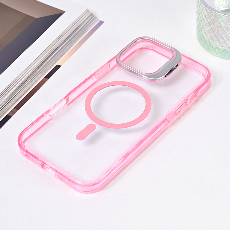 TORBICA MAGSAFE TRANSPARENT ZA IPHONE 16 PRO MAX 6.9 PINK