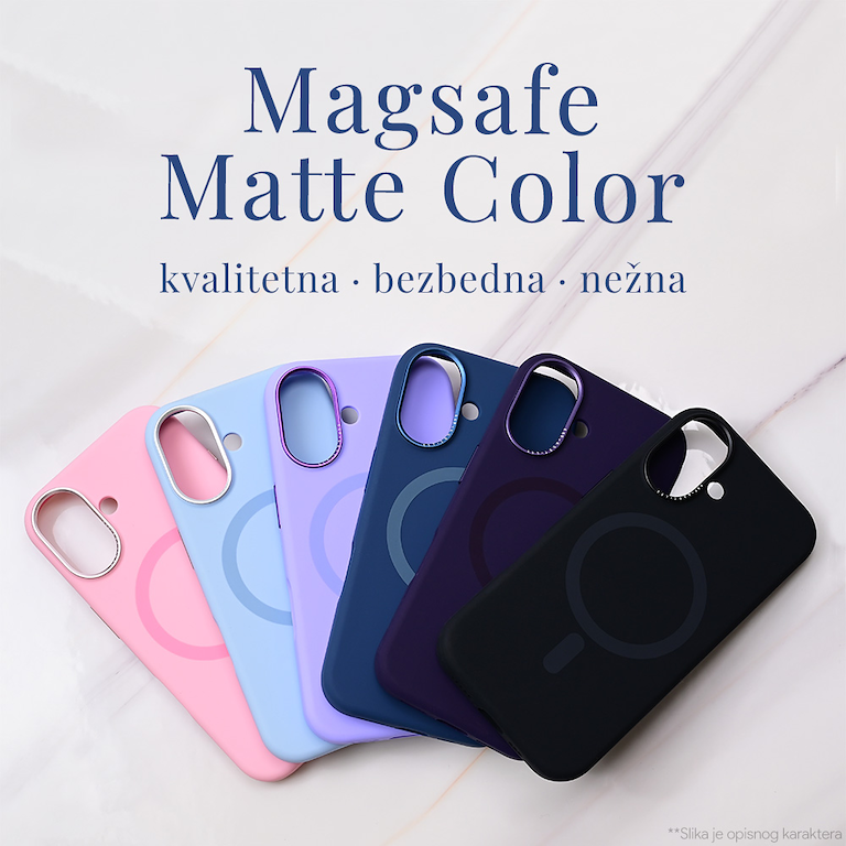 TORBICA MAGSAFE MATTE COLOR IPHONE 15 PRO MAX 6.7 TAMNO PLAVA