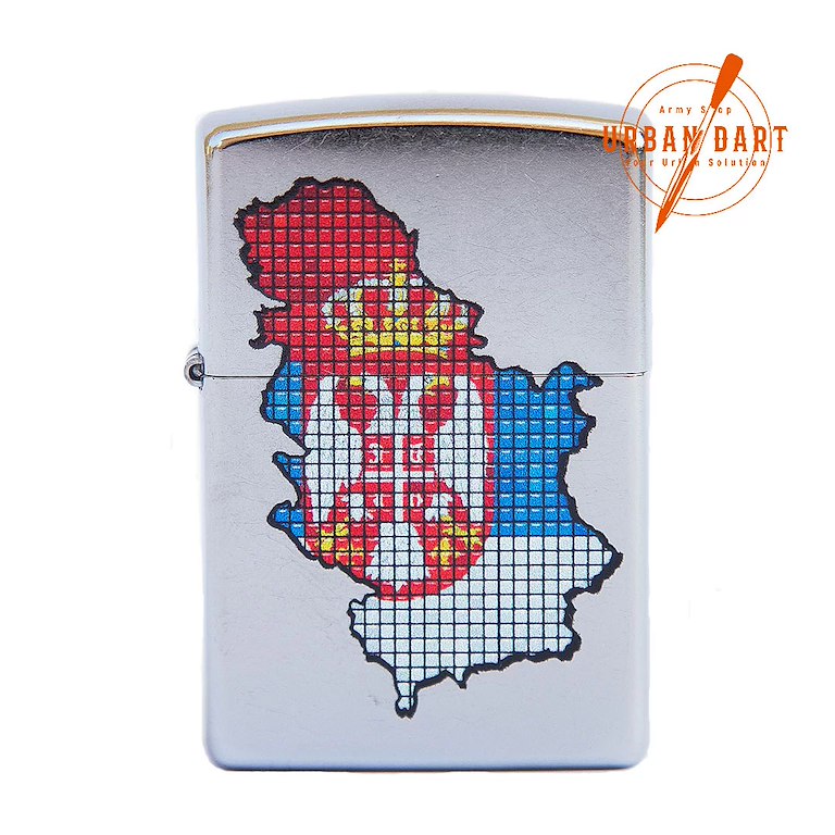 Zippo upaljač karta Srbije 207-081999