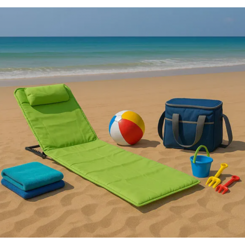 Ležaljka sklopiva za plažu 140x39cm zelena