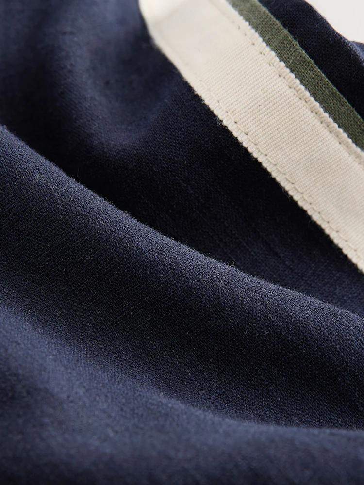 Mornarice - Side Stripe Široka noga Linen Rich pantalone