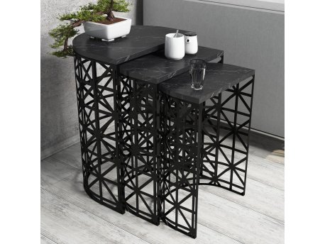 HANAH HOME Stil Black Marble 3 kom