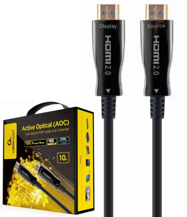 Gembird CCBP-HDMI-AOC-10M-02 Aktivni optički HDMI kabal, High Speed Ethernet Premium, 10m, Crni