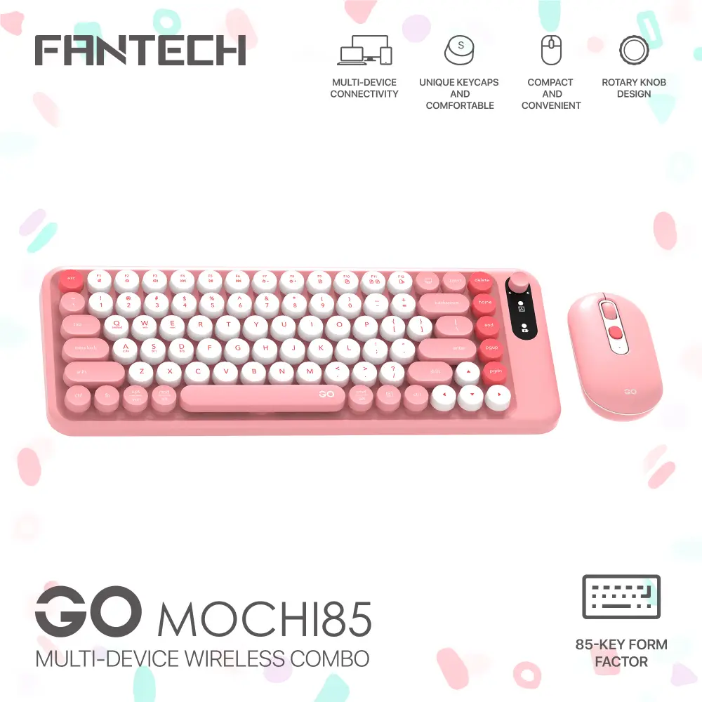 Combo miš tastatura wireless Fantech WK-898 GO mochi85 pink