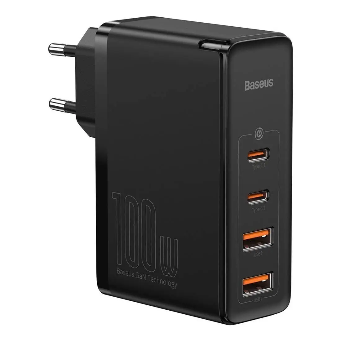 BASEUS Brzi punjač GaN2 2C+2U 100W EU, Crni