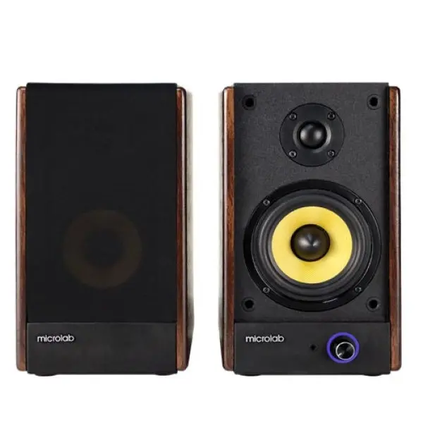 MICROLAB Set aktivnih drvenih zvučnika SOLO3 2.0, 40 W, RMS (15+5W)x2 3.5+0,75, Bluetooth, Optical, 2RCA, 2 komada, Crni