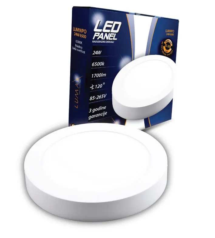 LUMAX Nadgradni-okrugli LED Panel LUMNPO - 24W 6500K 2040 lm Ø300x32