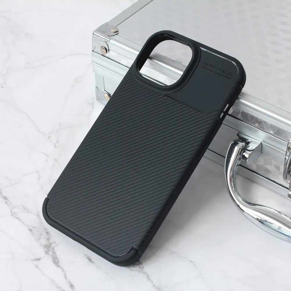 Maska za mobilni telefon iPhone 15 DEFENDER CARBON, Crna