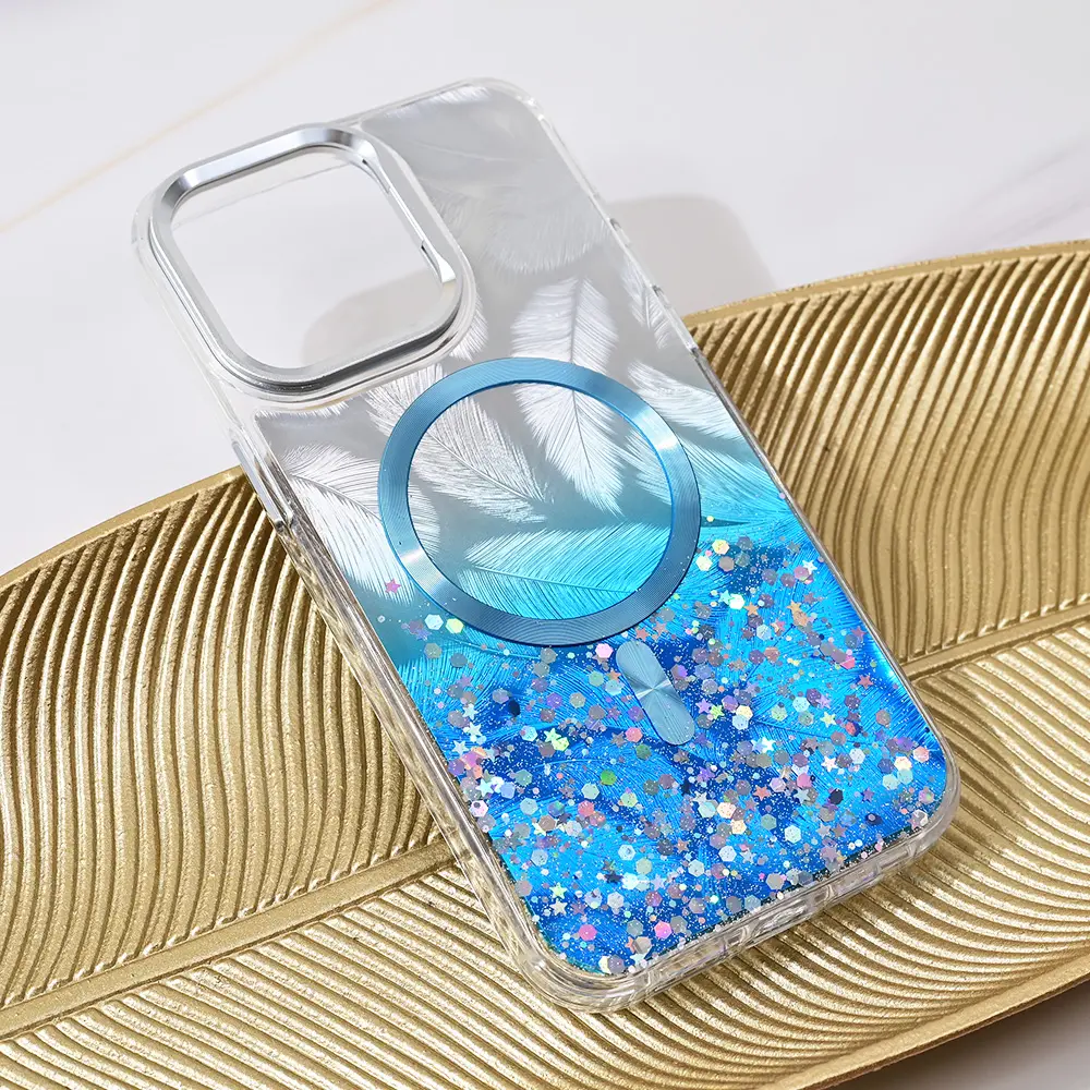 Maska Magsafe Glitter za iPhone 13 Pro Max 6.7 plava