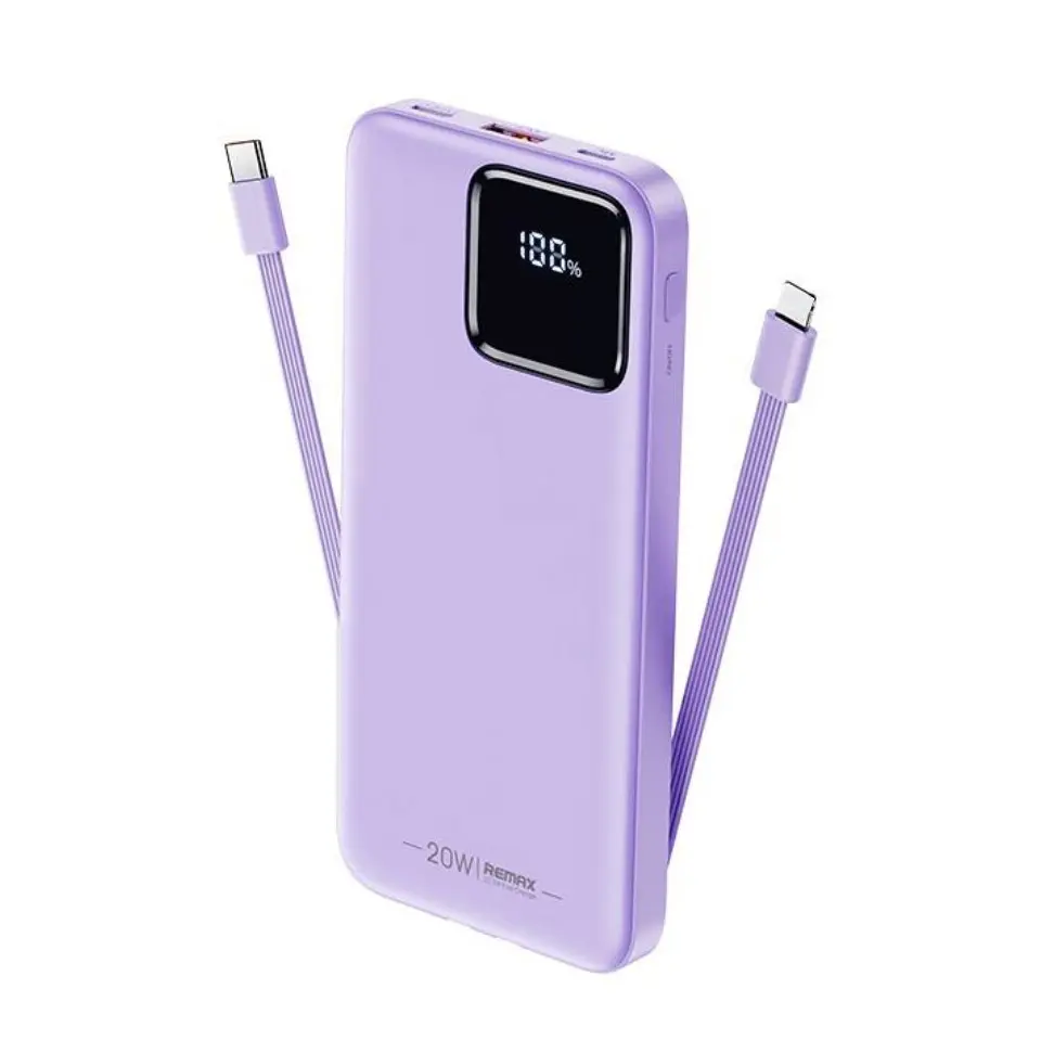 REMAX Eksterna baterija Suji Series RPP-500, 20W+22.5W, PD+QC, 10000mAh, Ljubičasta