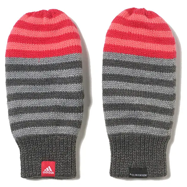 Adidas Rukavice za devojčice LFS Stripy Mittens, Sivo - roze