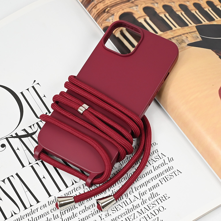 Maska(futrola) Crossbody za iPhone 15 6.1 bordo