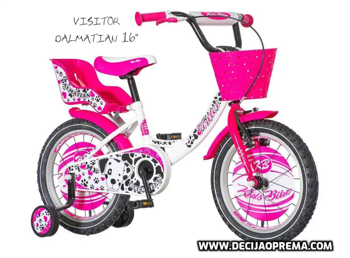 Bicikl Visitor Dalmatian 16″ za decu Rozo Beli