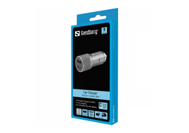 SANDBERG USB auto punjač, USB/USB-C, 48W, 441-50