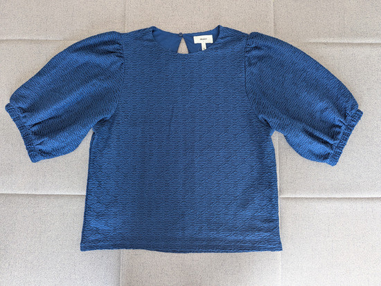 Plava bluza puf rukava
