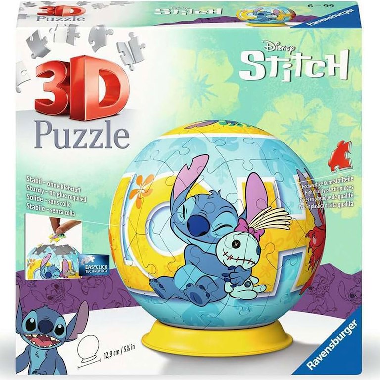 Ravensburger 3D puzzle (slagalice) - 72 pcs Stitch 3D RA11596