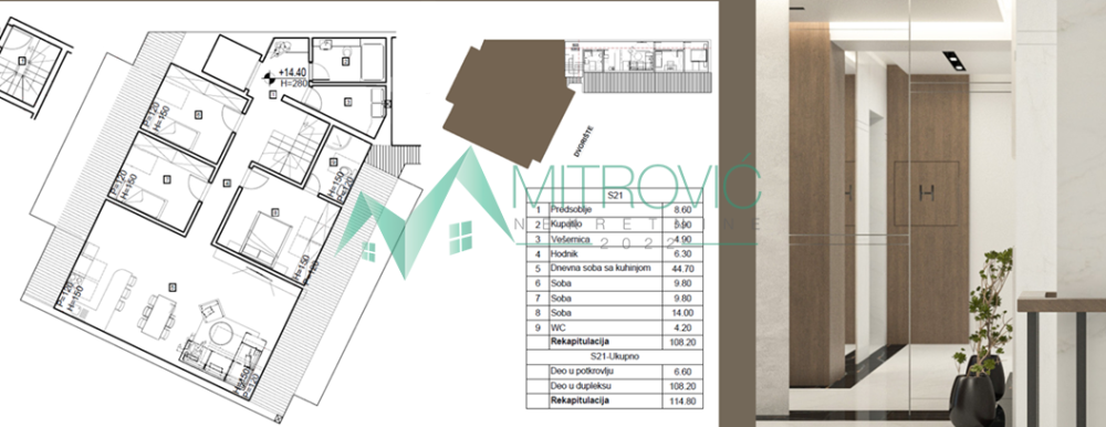 Četvoroiposoban stan na prodaju, 114m2, 217.170€