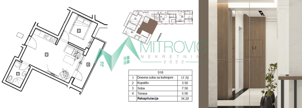 Jednoiposoban stan na prodaju, 34m2, 94.050€