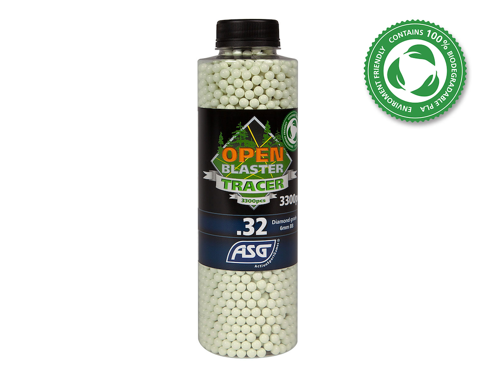 Open Blaster Tracer, 0.32g, airsoft BB, 3300 pcs. bottle, Green