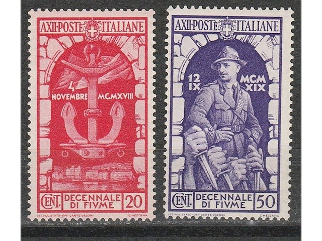Italy, Italija - 1934 - 10. godišnjica aneksije Rijeke