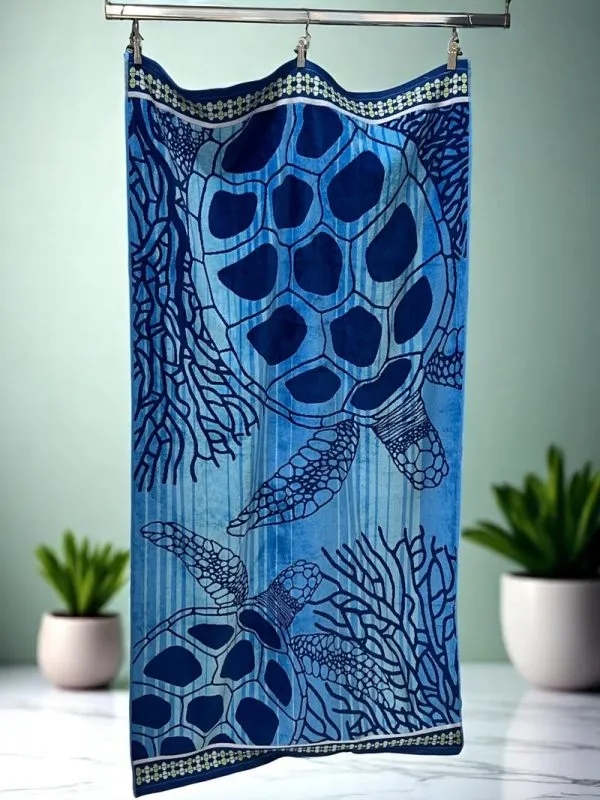 Plažni Peškir Sea Turtle – 100% Pamuk, 100 x 184 cm