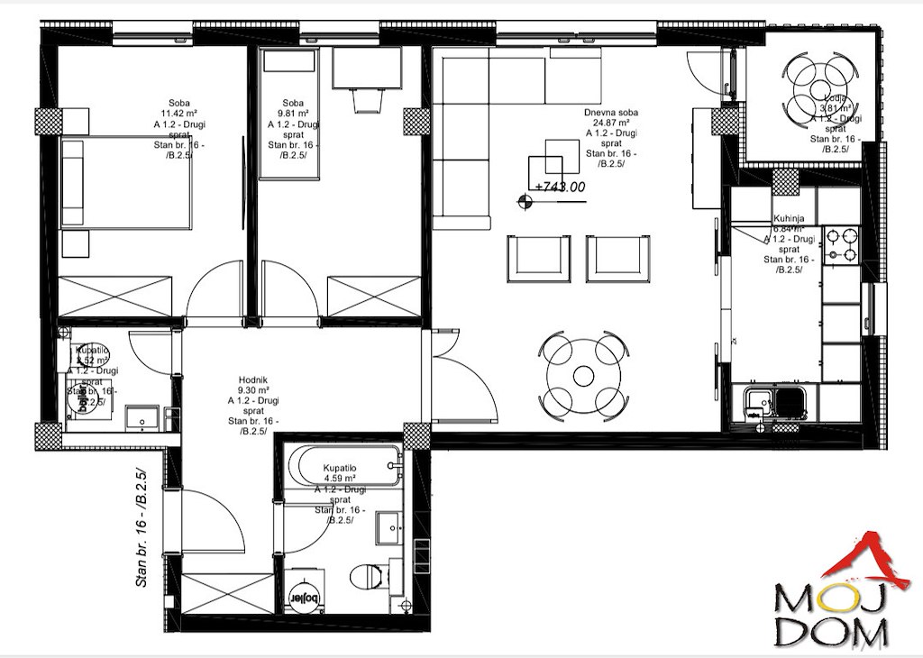 Stan,SREMSKA KAMENICA,INSTITUT,kv: 74, € 198150, ID: 1030386