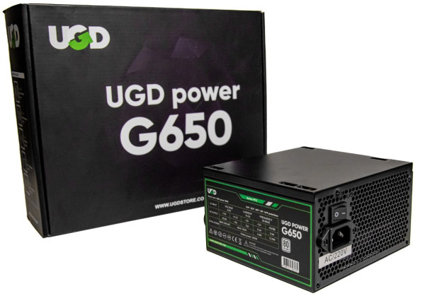 Napajanje G650 * 650W UGD Power 12cm FAN, 20+4pin, 4+4pin, 4xSATA, 2xIDE, 2x6+2pin 80Plus, Black