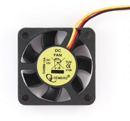 D40BM-12A Gembird ventilator 12V 40x40x10mm ball bearing, 3-pina