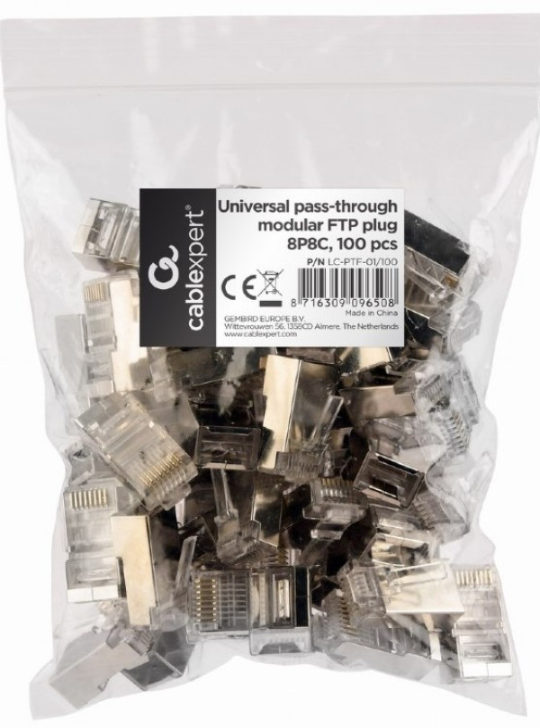 LC-PTF-01/100 Gembird Universal pass-through CAT5 FTP plug 8P8C cena pakovanja (100kom u pakovanju)