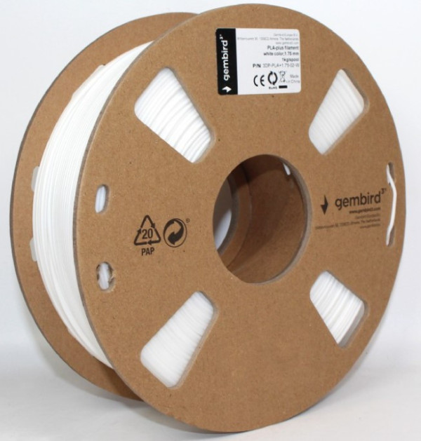 3DP-PLA1.75-01-W PLA Filament za 3D stampac 1.75mm, kotur 1KG WHITE