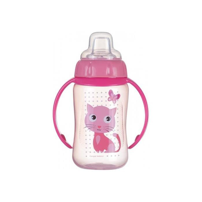 Canpol Bebi Flašica sa Kljunom i Ručkama Happy Animals Training 320ml Cat 56/512_pin