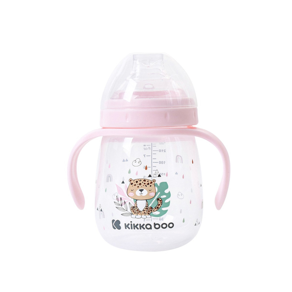 Kikka Boo bebi šolja sa silikonskim piskom Savanna 240ml Pink KKB31061