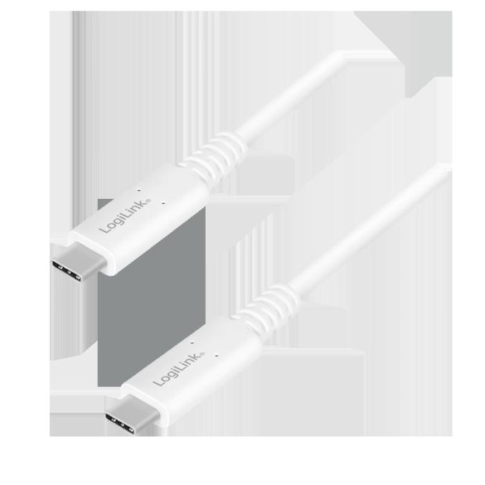Logilink USB 4 Gen 3x2 Type C cable, C/M na USB - C/M, E mark, PD, 8K, bela