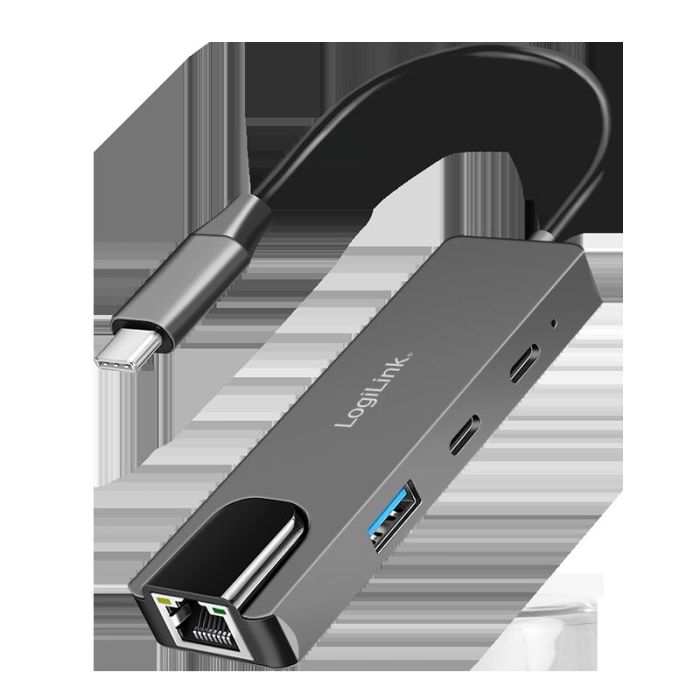Logilink Type C HUB, 1 x 2.5 Gb LAN, 1x USB-A 3.0, 2 x USB Type C 2.0