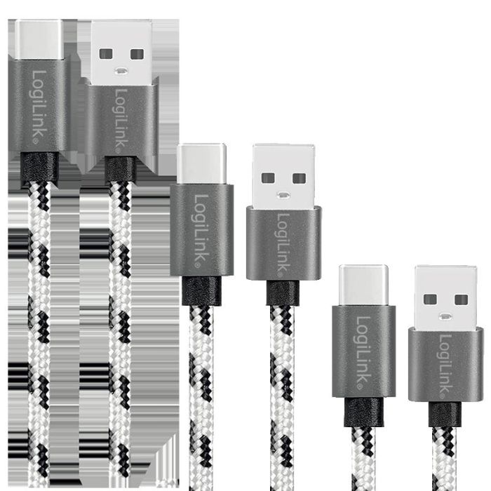 Logilink USB 2.0 Type C, C/M na USB - A/M, 3-pak set 0.5 m / 1 m / 2 m