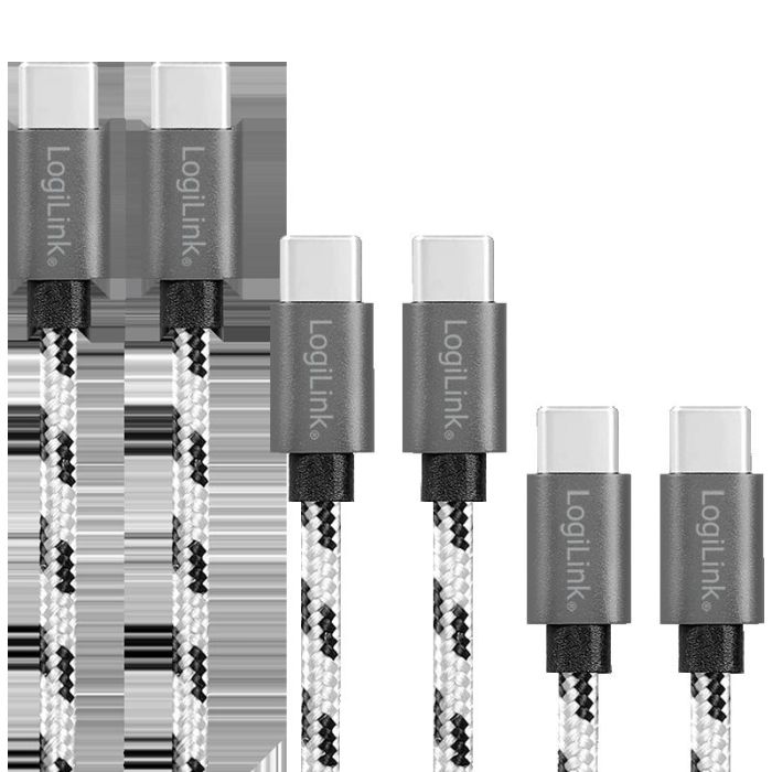 Logilink USB 2.0 Type C, C/M na USB - C/M, 3-pak set 0.5 m / 1 m / 2 m